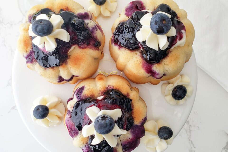 Mini Lemon Blueberry Bundt Cake